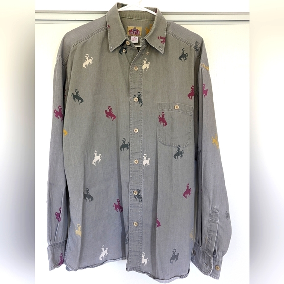 Barn Fly | Shirts | Vintage Barn Fly Ls Button Up Cowboy Pattern | Poshmark